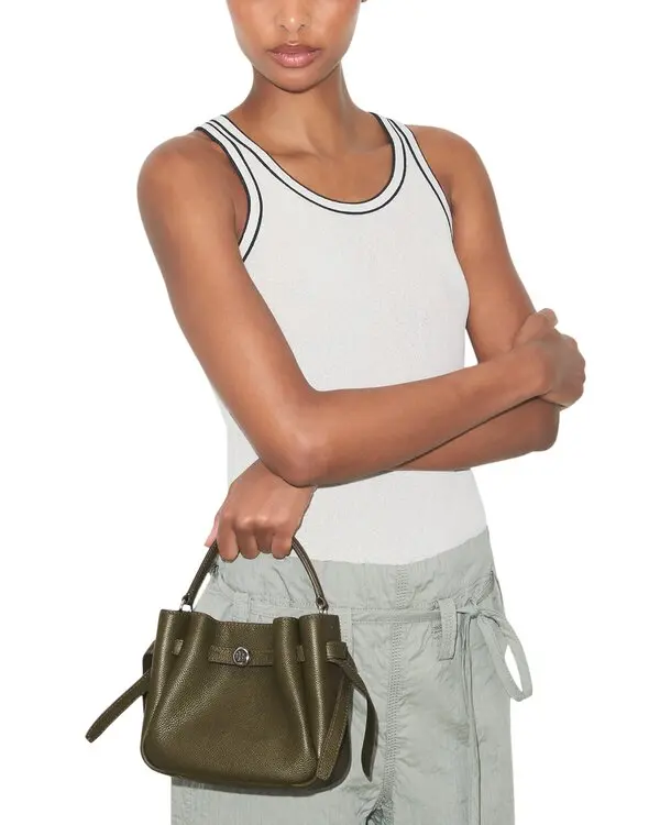 Tory Burch Romy Mini Leather Bucket Bag - Leccio
