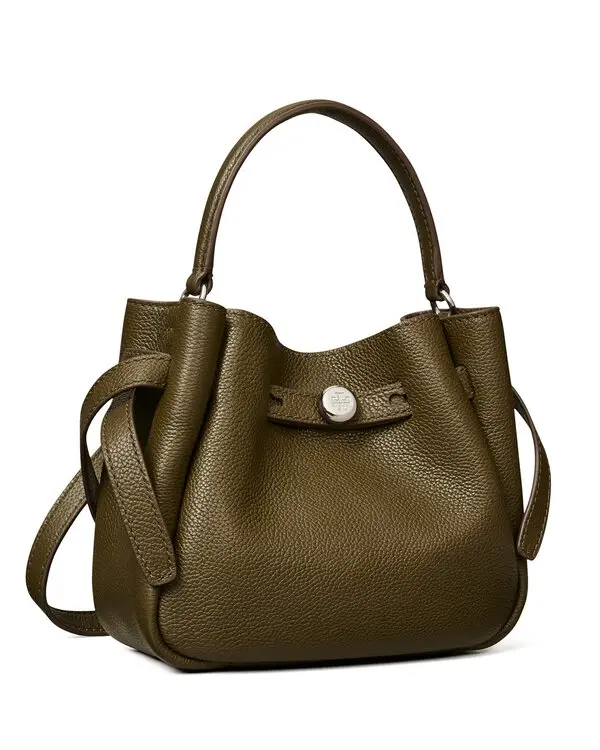 Tory Burch Romy Mini Leather Bucket Bag - Leccio