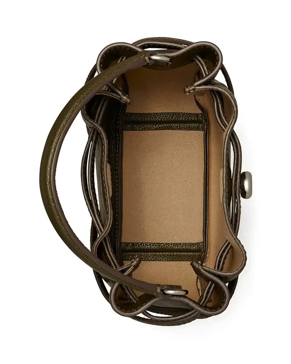 Tory Burch Romy Mini Leather Bucket Bag - Leccio