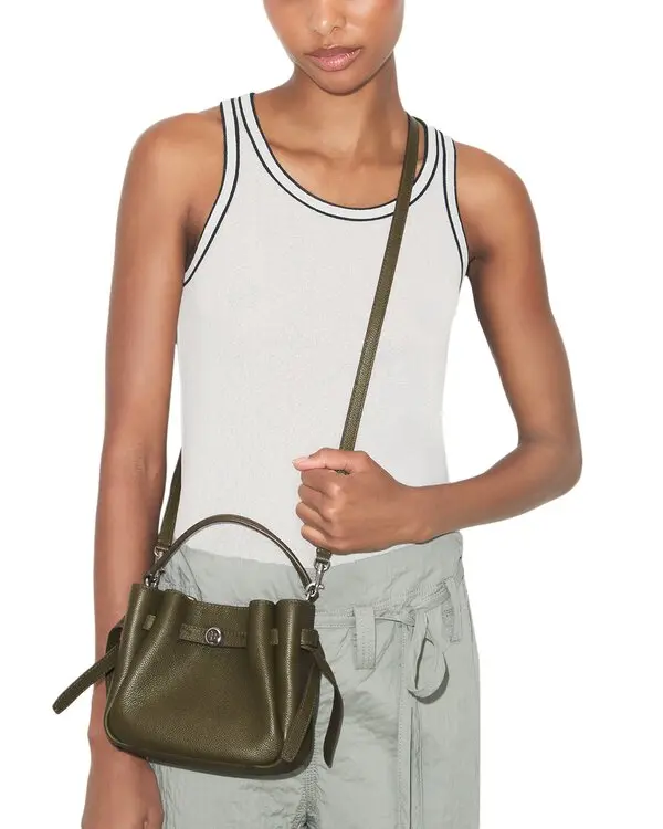 Tory Burch Romy Mini Leather Bucket Bag - Leccio