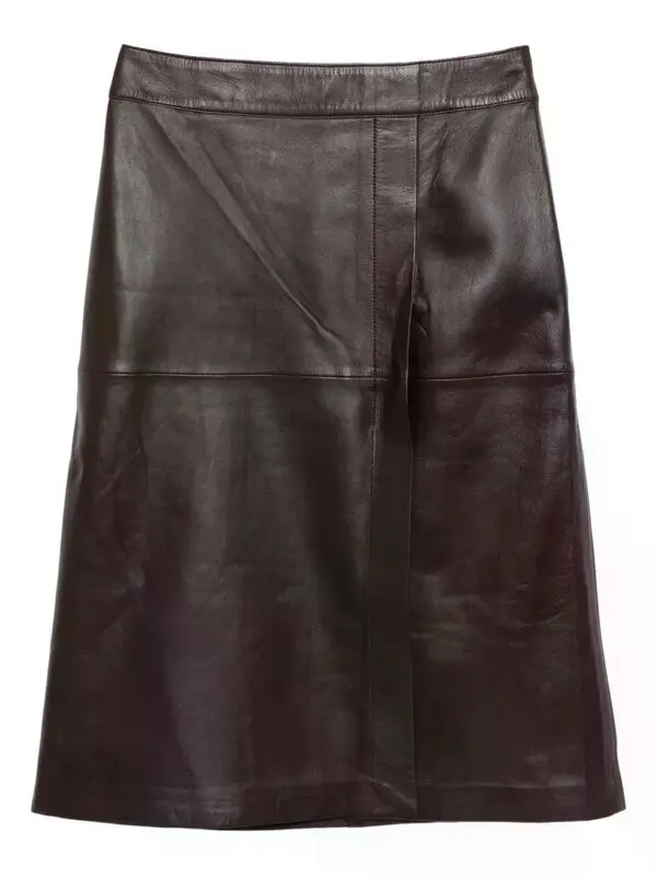 JOSEPH Sèvres Nappa Leather Skirt - Red
