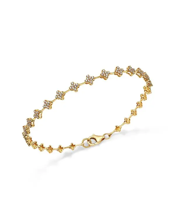 Bloomingdale'S Diamond Clover Station Bracelet - Gold