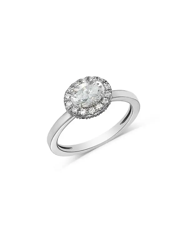 Bloomingdale'S 14k Diamond Oval Halo Ring 1.0 Tcw - White Gold