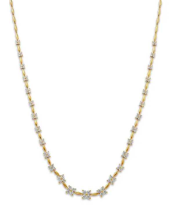 Bloomingdale'S Diamond Flower Graduated Collar Necklace 3.0 Tcw - Gold