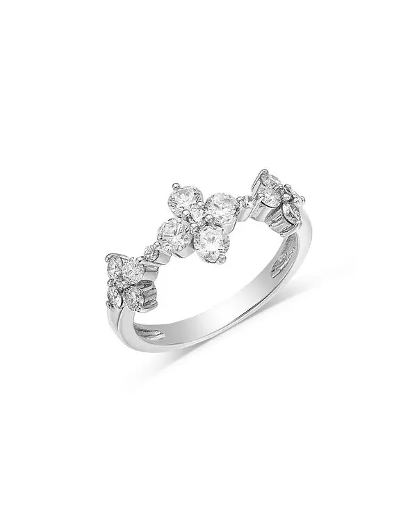 Bloomingdale'S Diamond Clover Ring 1.0 Tcw - White Gold