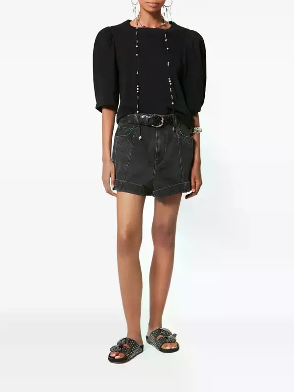 Isabel Marant Étoile Maeliss Tee Puff-sleeve T-shirt - Black