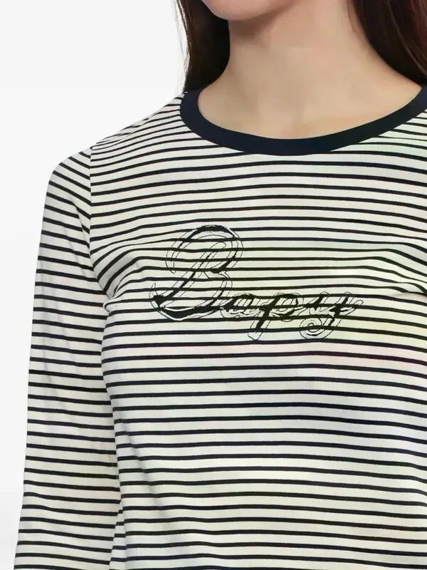 A BATHING APE Striped Logo Top