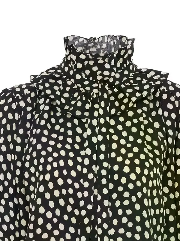 Chloé Ruffled Polka-dot Blouse - Black