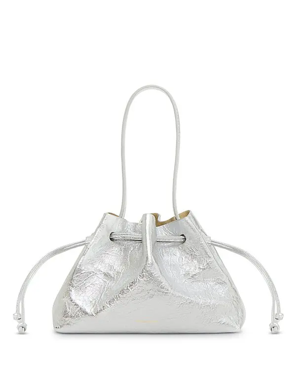 MANSUR GAVRIEL Metallic Suede Drawstring Pouchette - Silver