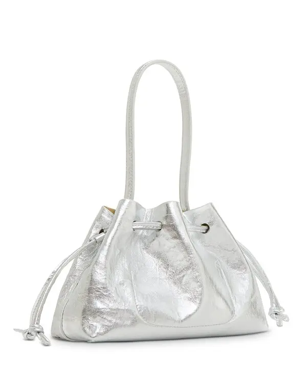 MANSUR GAVRIEL Metallic Suede Drawstring Pouchette - Silver