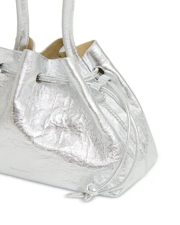 MANSUR GAVRIEL Metallic Suede Drawstring Pouchette - Silver