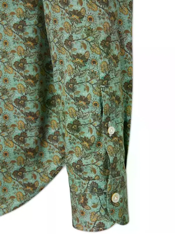 VINCENZO DI RUGGIERO Buttoned Floral-print Shirt - Green