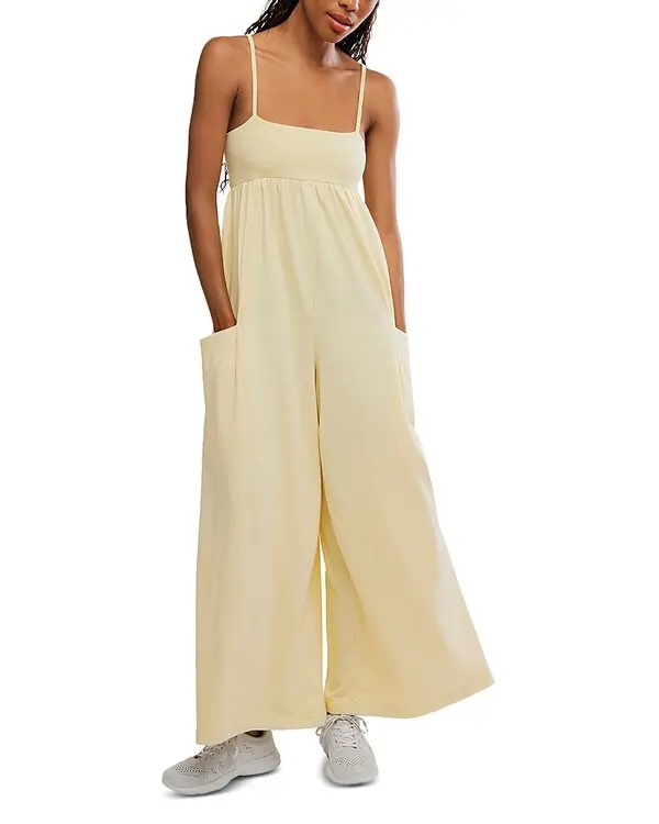 Free People Strappy Wide Leg Jumpsuit - Ivory