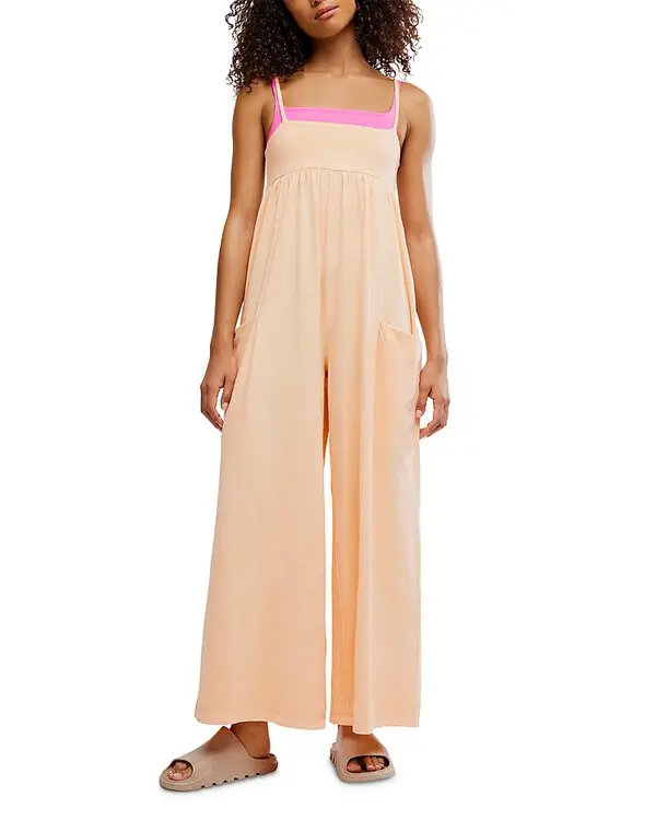 Free People Strappy Wide Leg Jumpsuit - Pina Colada