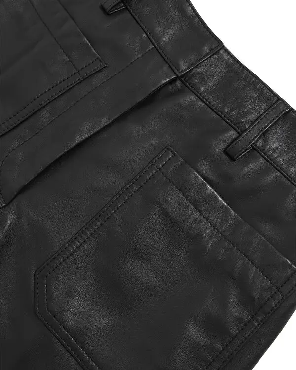 REISS Priya Leather Flare Trousers