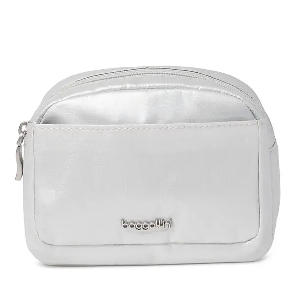 BAGGALLINI The Jet Set Edit Small Pocket Cosmetic Pouch - Silver Metallic