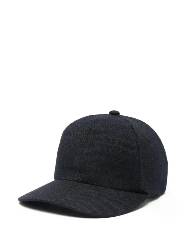 Sunspel Textured Baseball Cap - Blue