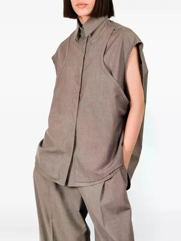IOANA CIOLACU Sleeveless Panelled Shirt - Grey