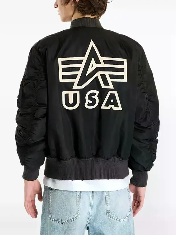 Alpha Industries Ma-1 Distressed Bomber Jacket - Black