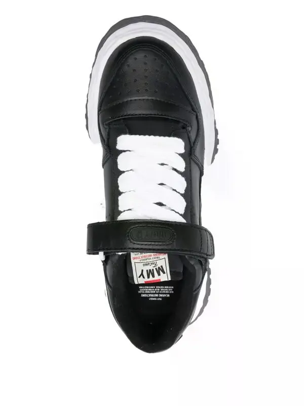 Mihara Yasuhiro Touch-strap Leather Sneakers - Black
