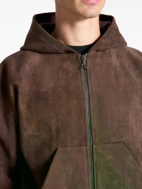 Manière De Voir Faux-suede Hooded Crop Jacket