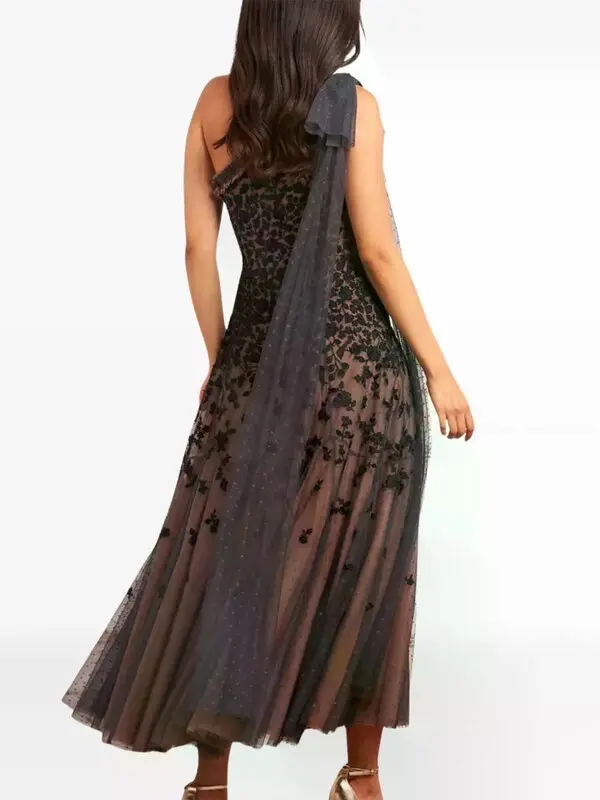 NEEDLE & THREAD Sylvia Rose One-shoulder Midi Dress