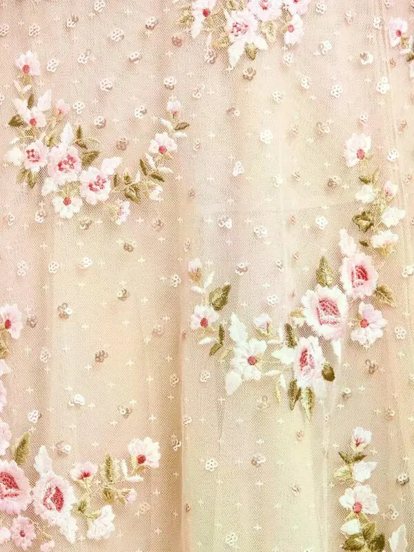 NEEDLE & THREAD Crescent Roses Cape-detail Midi Dress