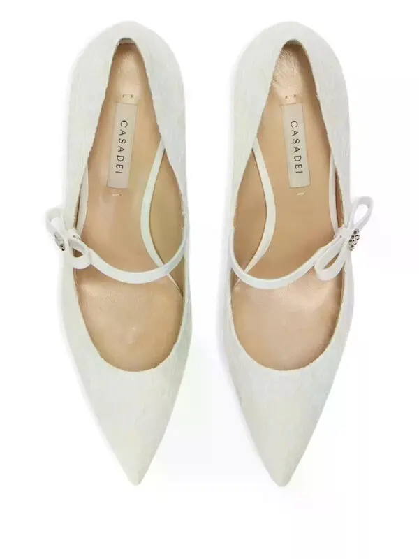 Casadei 80mm Julia Penny Liberty Pumps - White