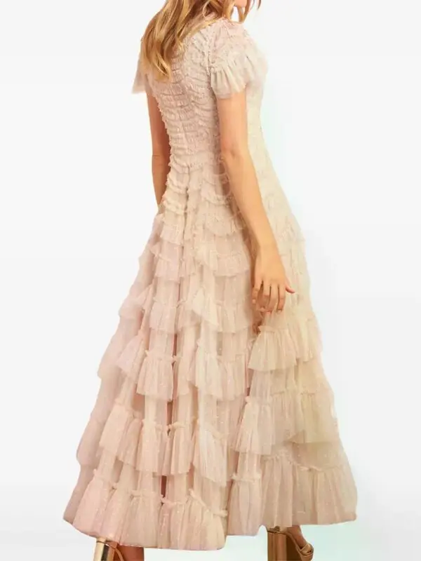 NEEDLE & THREAD Aviana Ruffled V-neck Midi Dress