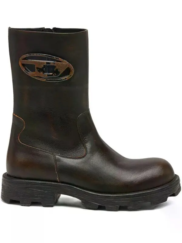 DIESEL D-hammer Logo-plaque Biker Boots