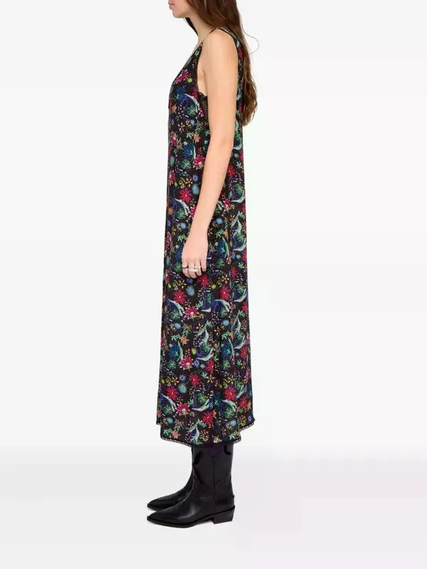 Zadig&Voltaire Renzo Floral Lace Midi Dress - Black