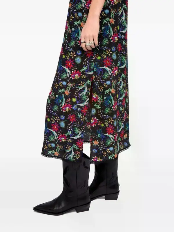 Zadig&Voltaire Renzo Floral Lace Midi Dress - Black