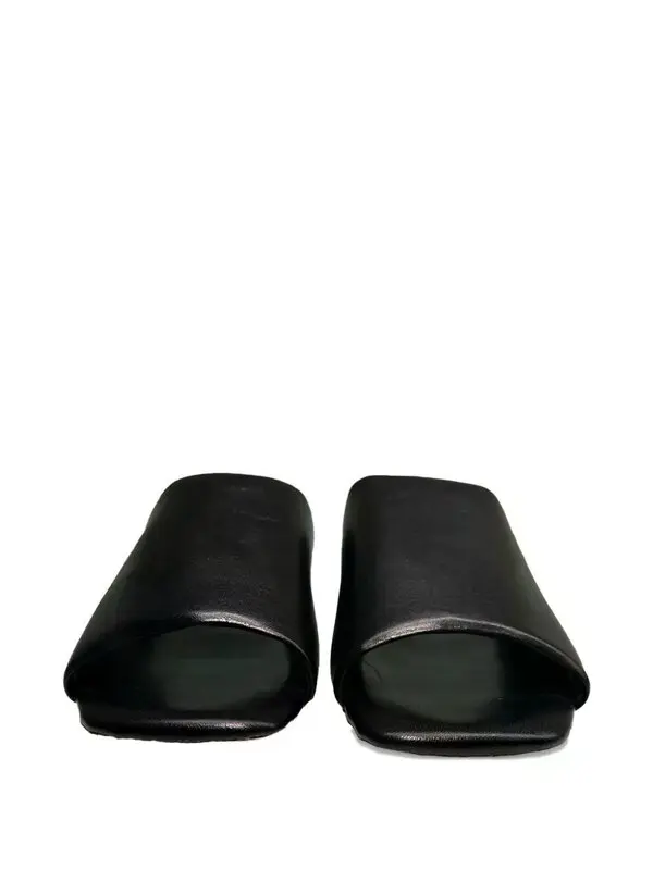 LA ROSE Nappa Sabot Sandals - Black
