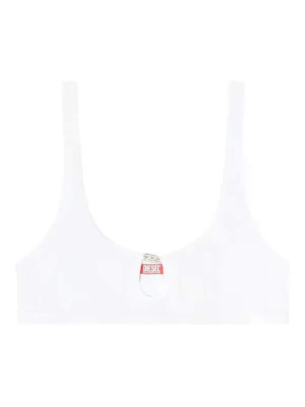 DIESEL Ufsb Oval D-rib Cotton Bra - White