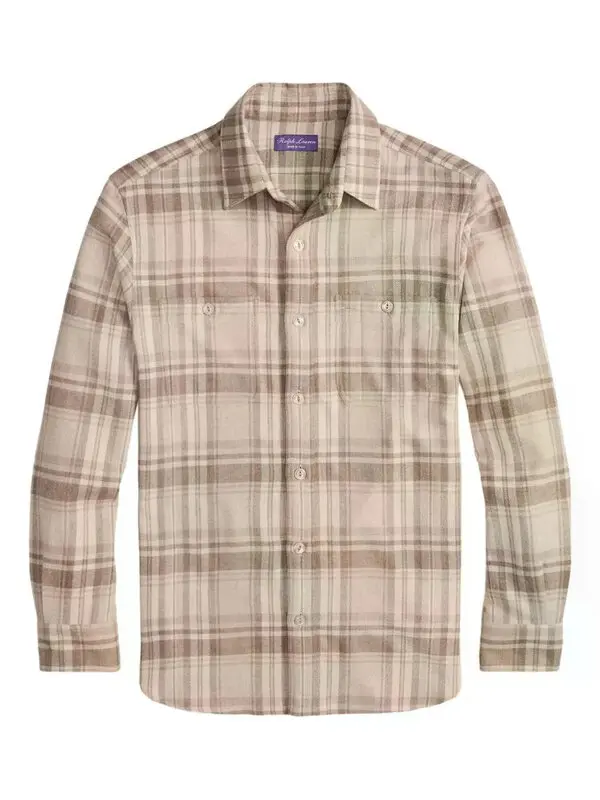 Ralph Lauren Purple Label Plaid Long-sleeve Shirt - Neutrals