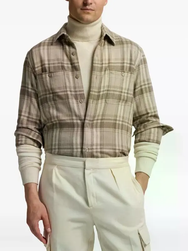 Ralph Lauren Purple Label Plaid Long-sleeve Shirt - Neutrals