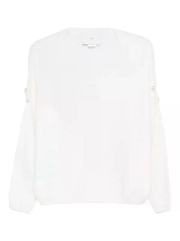 VANISÈ V-neck Knitwear With Pearl Embellishments