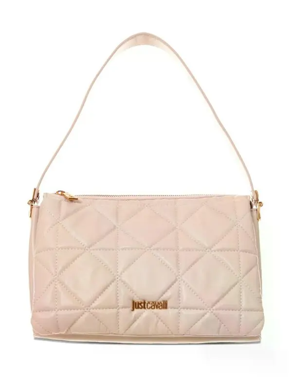 Just Cavalli Quilted Shoulder Bag With Logo Plaque