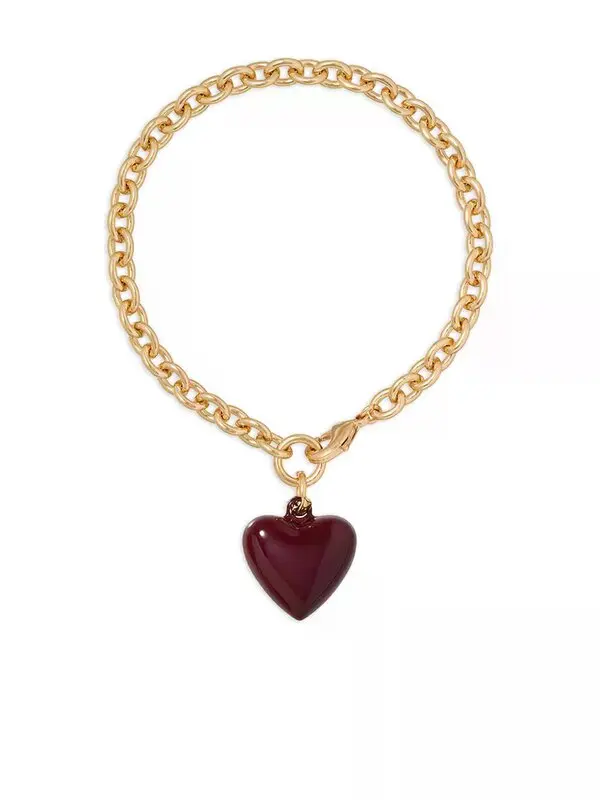 ROXANNE ASSOULIN Mini Puffy Heart-charm Bracelet - Gold