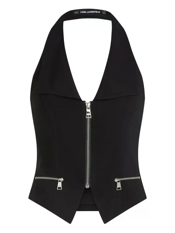 Karl Lagerfeld Zip Halterneck Vest