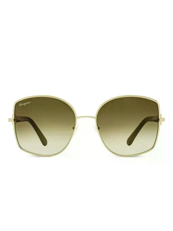 FERRAGAMO Gancini Butterfly-frame Sunglasses - Gold