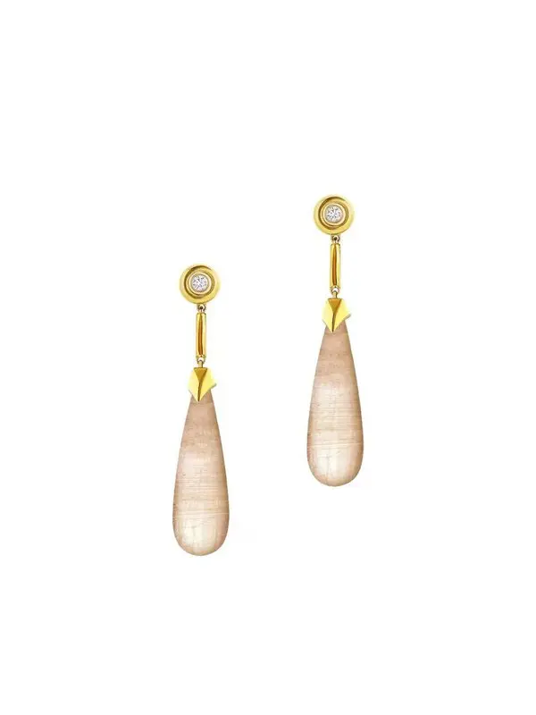 Goshwara 18k Yellow Quartz, And Diamond Earrings - Gold
