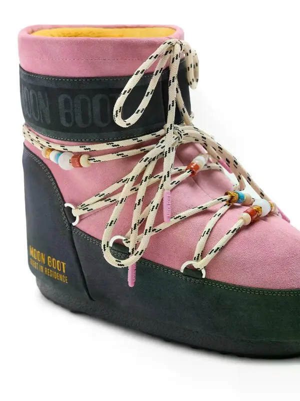 Moon Boot Icon Low Beaded Suede Boots - Grey