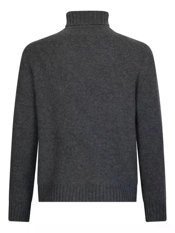 BALLANTYNE Jacquard Graphic Turtleneck Sweater - Grey