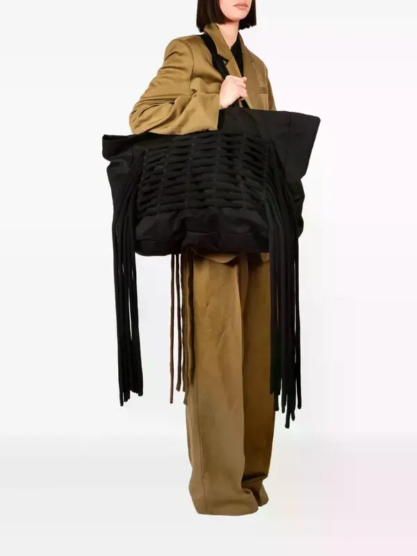 IOANA CIOLACU Large Fringed Tote Bag - Black