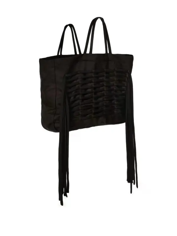 IOANA CIOLACU Large Fringed Tote Bag - Black
