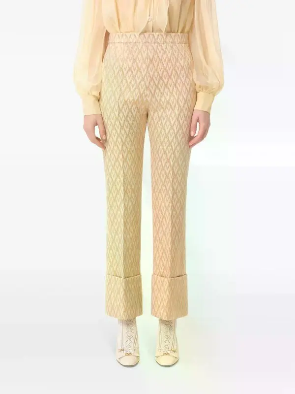Valentino Garavani V Lurex Jacquard Trousers - Neutrals