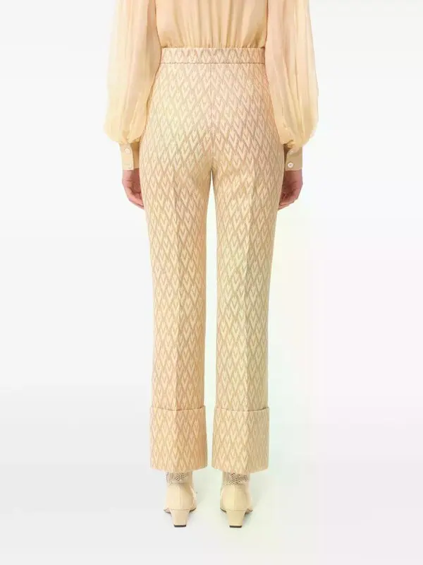 Valentino Garavani V Lurex Jacquard Trousers - Neutrals