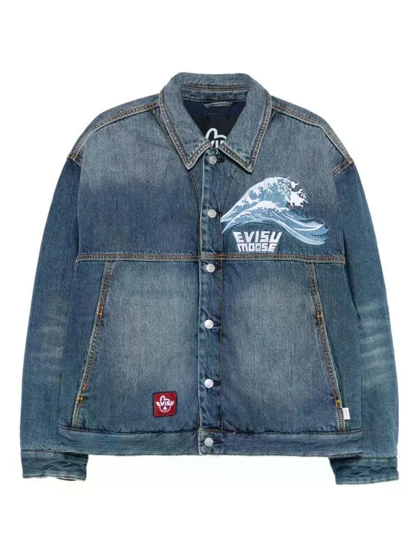 Moose Knuckles Graphic Print Denim Jacket