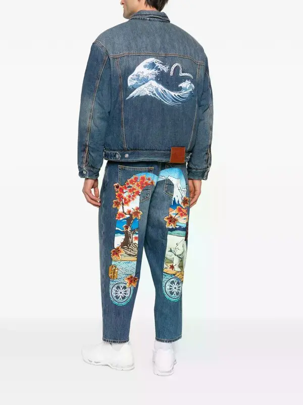 Moose Knuckles Graphic Print Denim Jacket